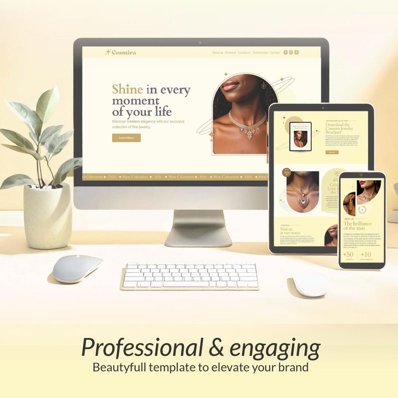 Jewelry Website Canva Template, Elegant One-page Design - Etsy