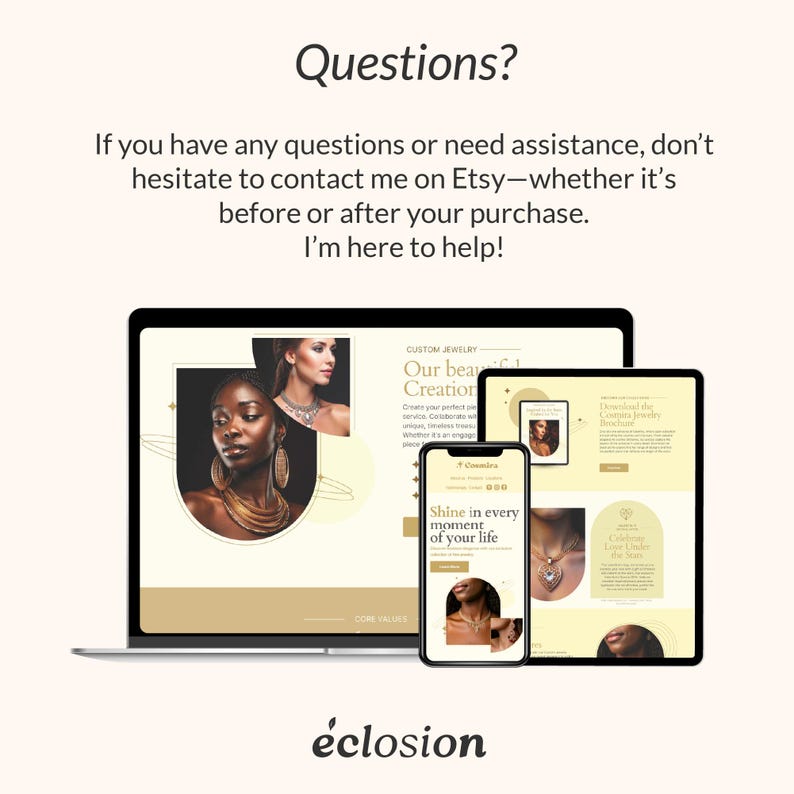 Jewelry Website Canva Template, Elegant One-page Design - Etsy