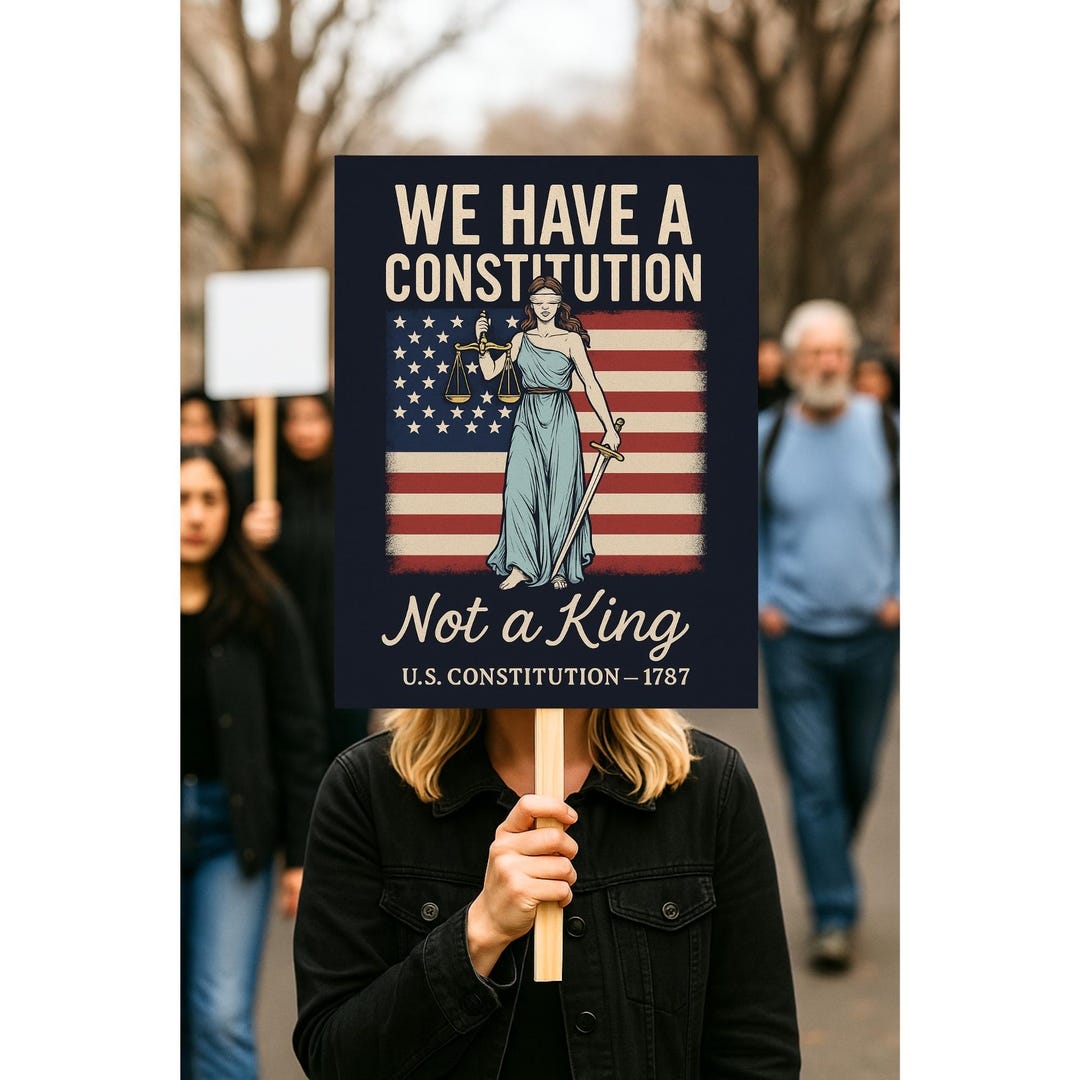 Social Justice Protest Sign 18"-24", We Have A Constitution Not A King ...
