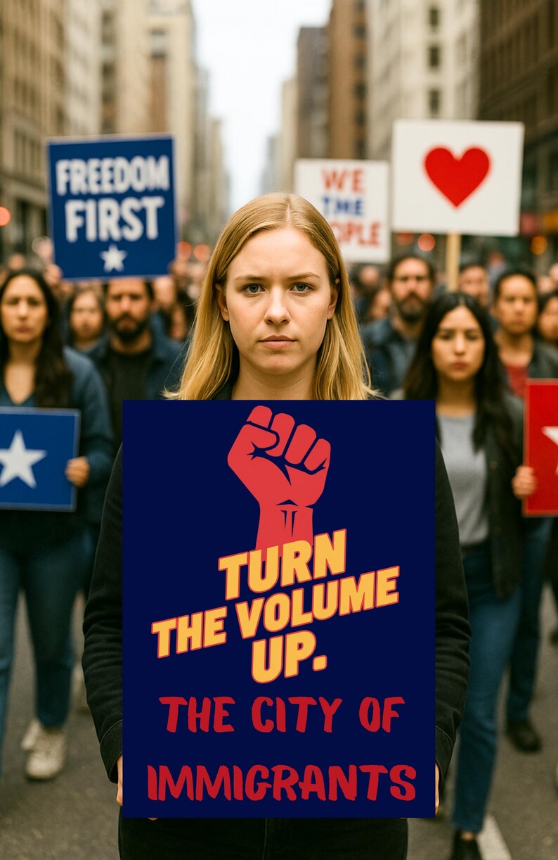 Turn the Volume up Protest Sign 18"-24", NYC Election Poster, Support ...