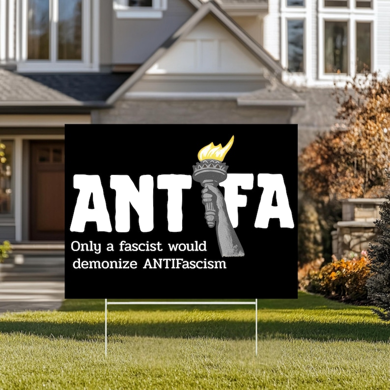 Anti Fascism Yard Sign,antifa Yard Sign,anti Trump Yardsign,liberal ...