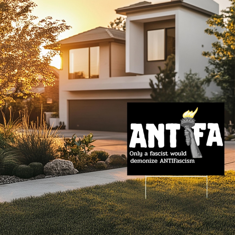 Anti Fascism Yard Sign,antifa Yard Sign,anti Trump Yardsign,liberal ...