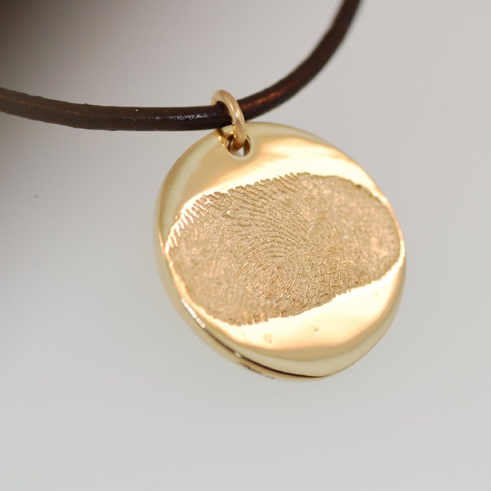 14K Gold Fingerprint Pendant - Etsy