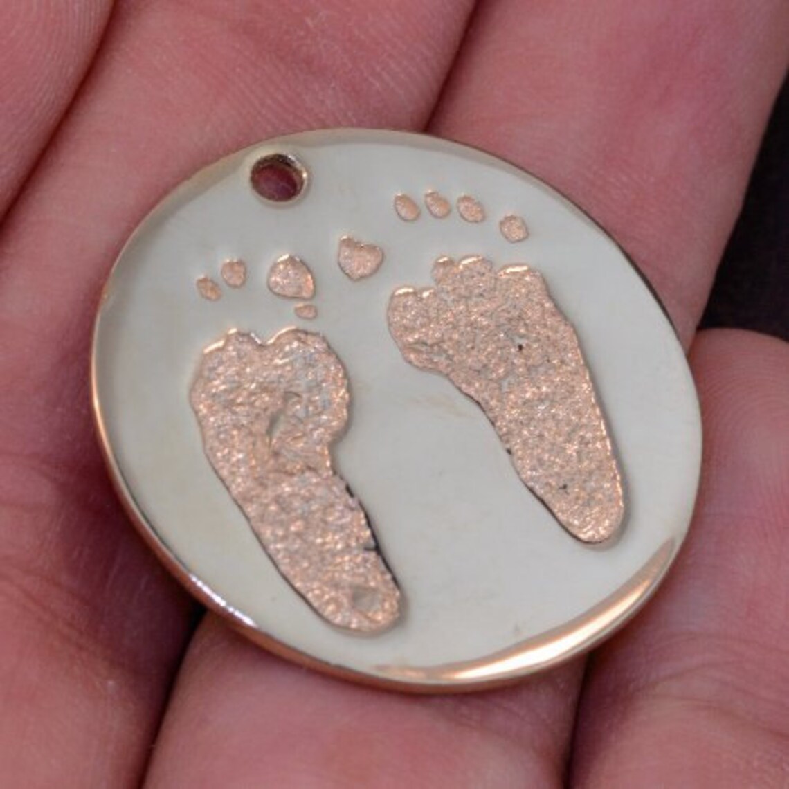 14K Gold Fingerprint Pendant | Etsy