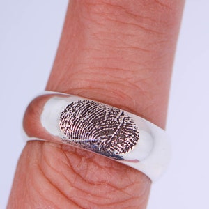 Personalized Unisex Fingerprint Sterling Silver Band - Etsy