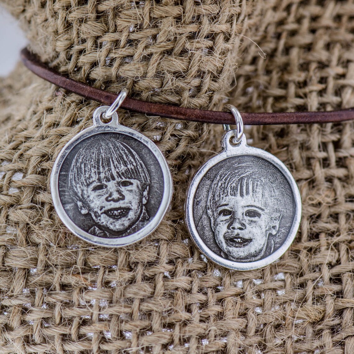 Custom Engraved Circular Photo Charm - Etsy