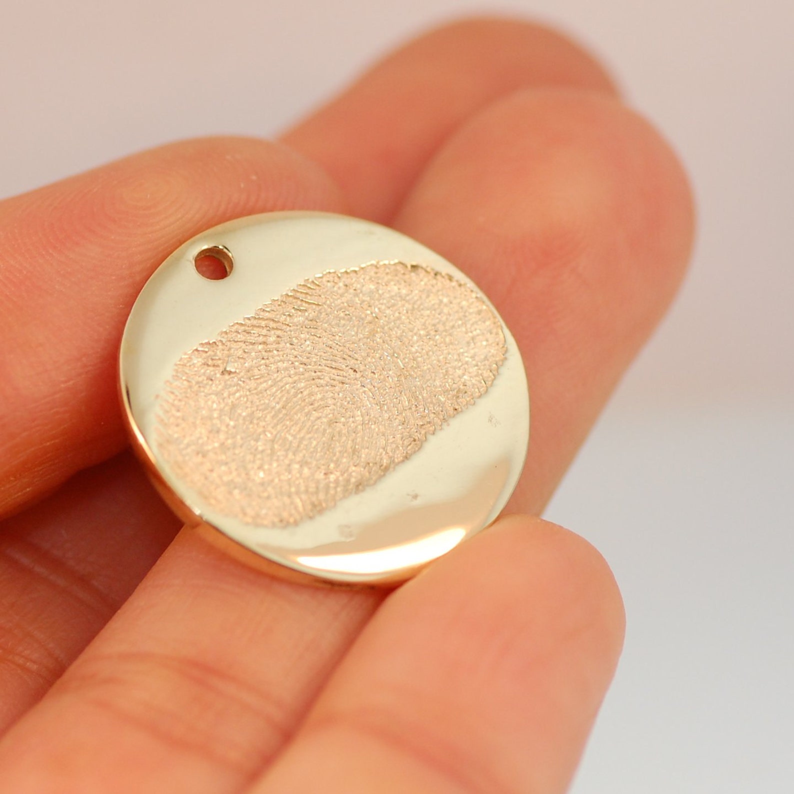 14K Gold Fingerprint Pendant - Etsy