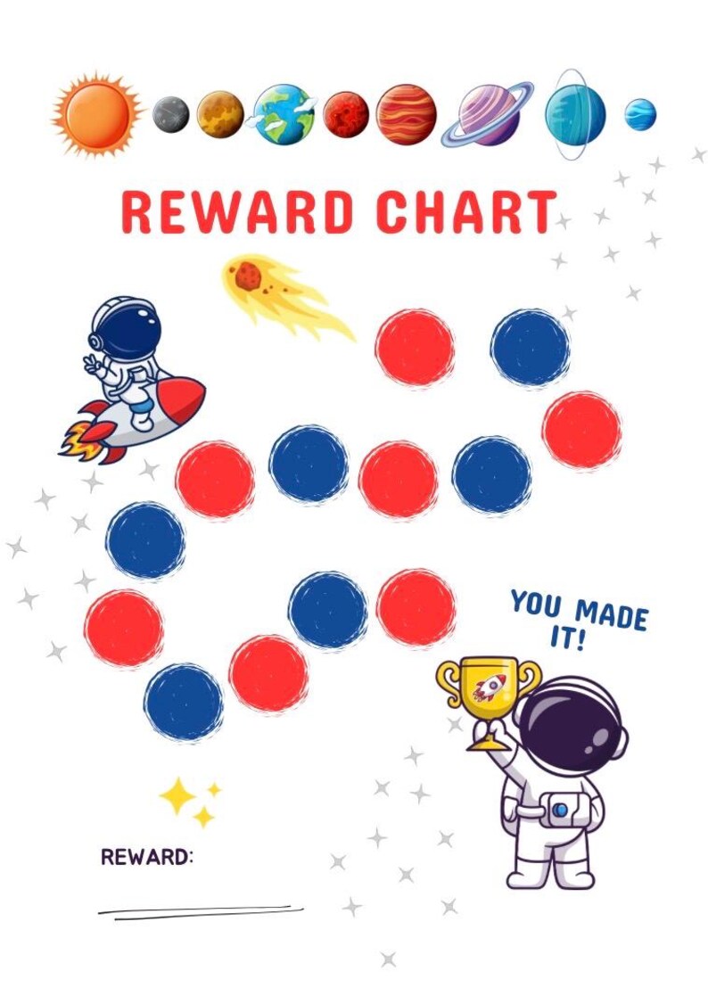 Printable Reward Chart for Kids – Behavior & Chore Chart – Toddler ...