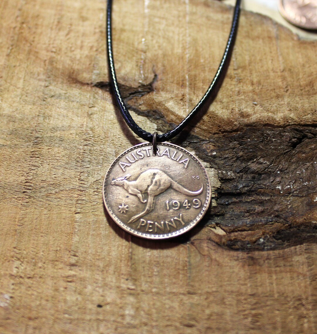 1949 Australian Kangaroo Penny Coin Necklace Australia Other Chains ...