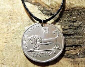 Old Coin Israeli Roaring Lion Pendant Lion Coin Necklace - Etsy Israel