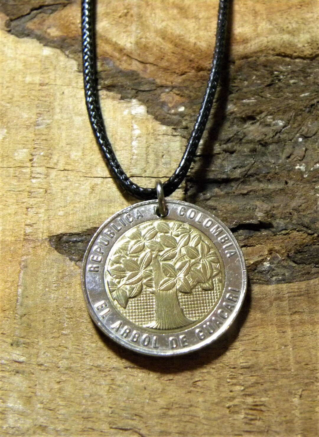 Holy Tree of Guacarí Coin Necklace - Colombia - Gold - Silver ...