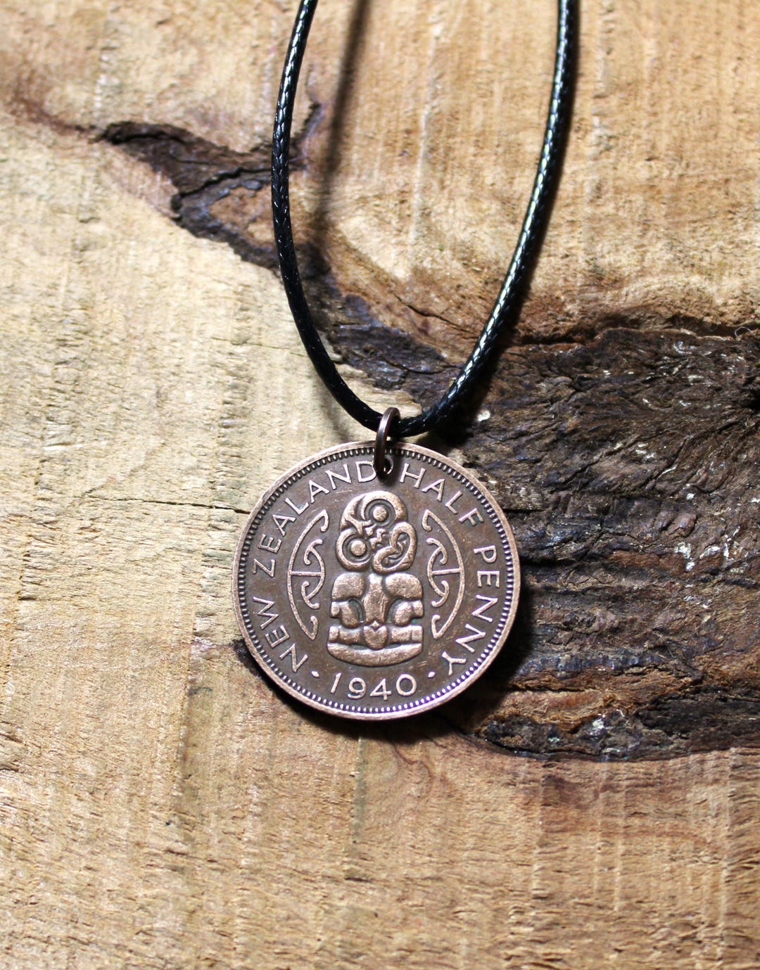 Maori Coin Necklace - New Zealand - Copper Charm - Hei-tiki - Unisex ...