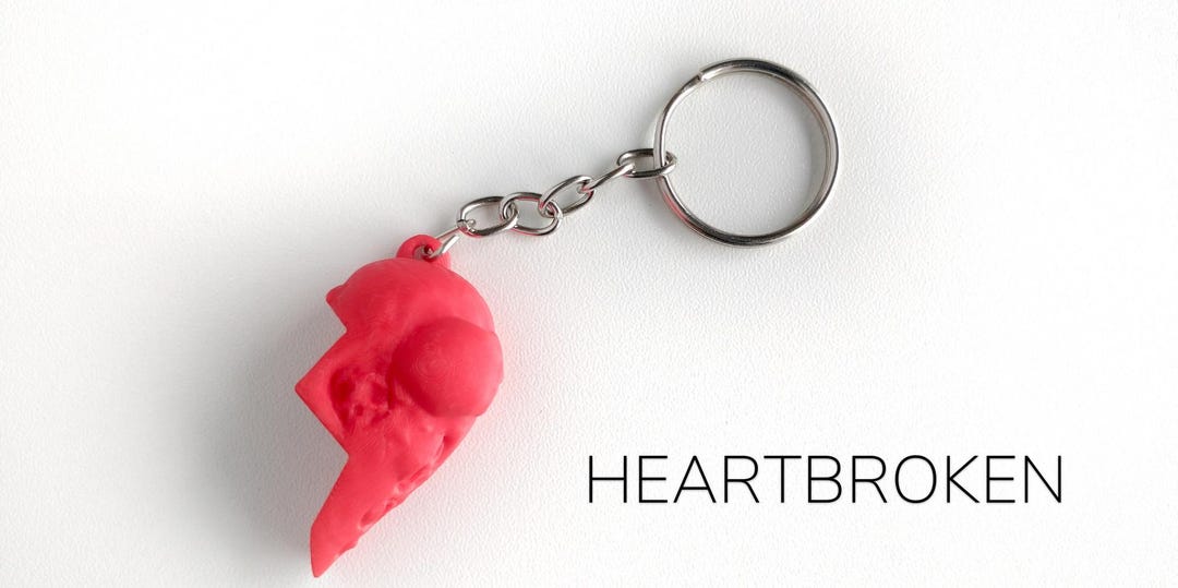 Heartbroken Keychain – 3D Printed Broken Heart Keychain | Emotional ...