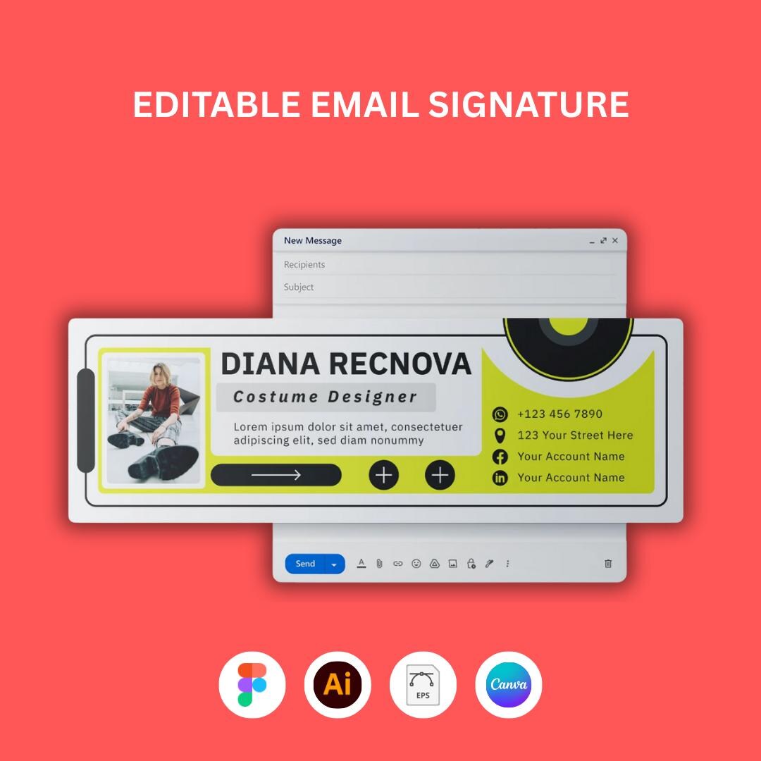 Editable Email Signature, Customizable Signature Design, Professional ...