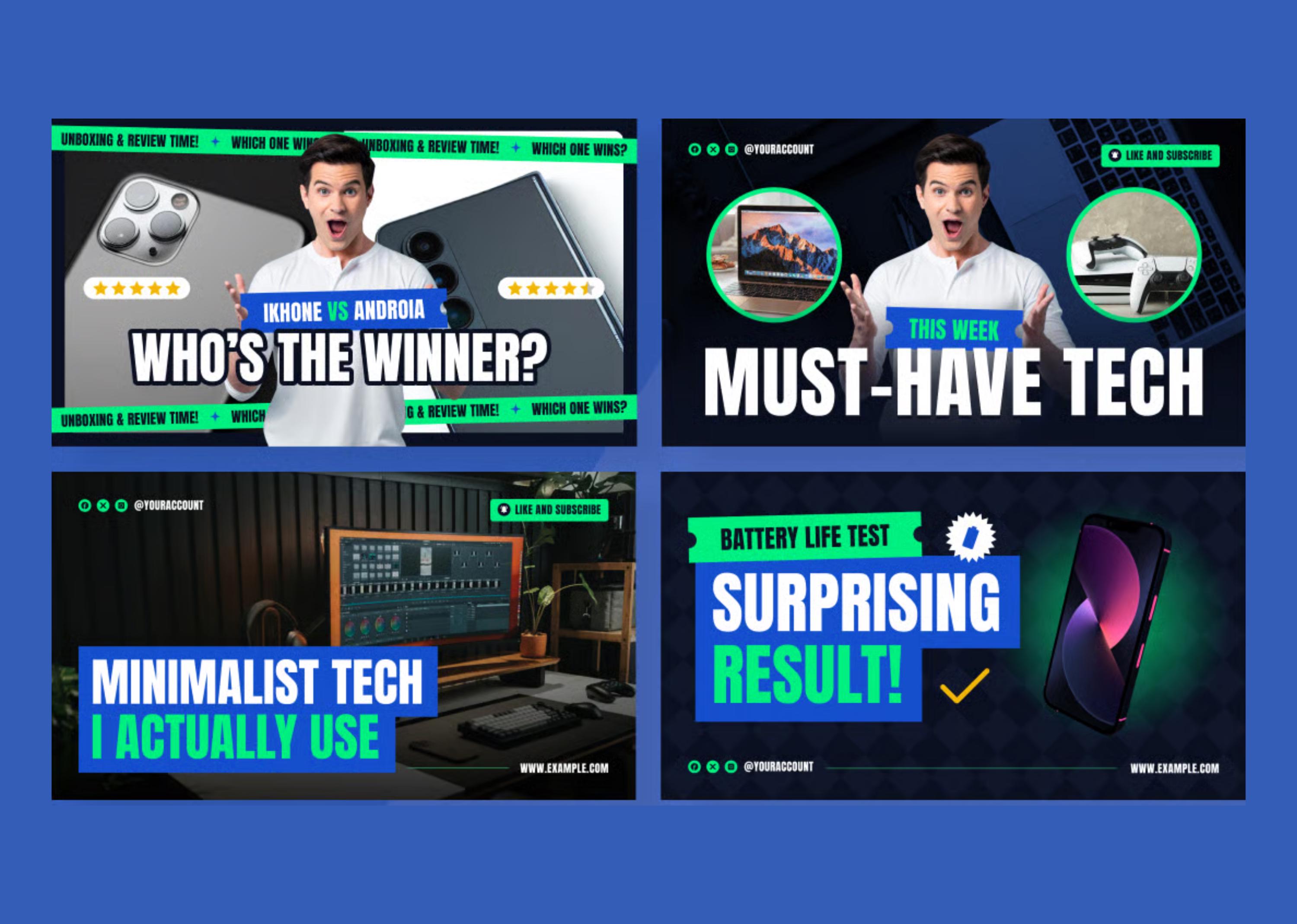 Editable Youtube Thumbnail | Modern Youtube Thumbnails | Fully ...