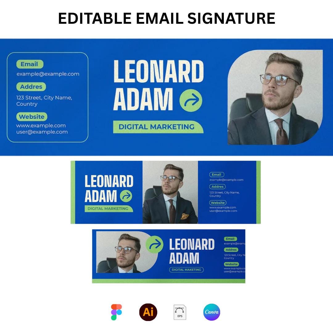 Customizable Email Signature Template: Professional Canva Design ...