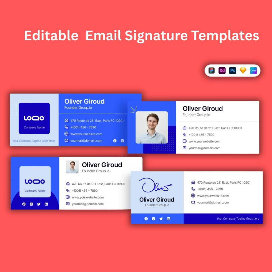 Editable Email Signature Template: Modern Canva Design - Etsy