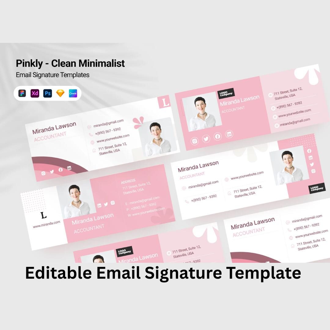 Editable Email Signature Template: Modern Canva Design (digital ...