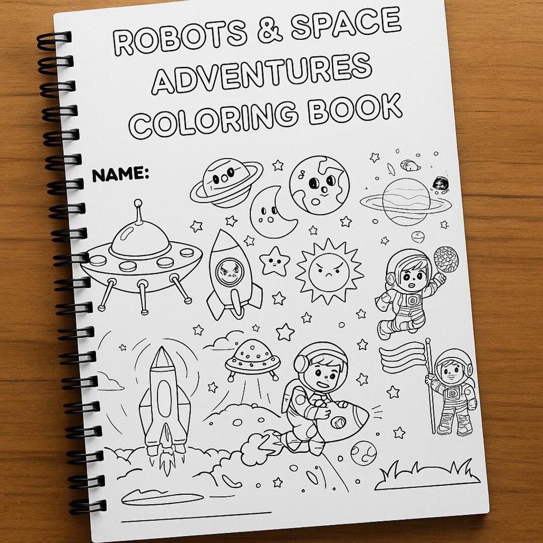 Robots & Space Coloring Pages: Kids Printable Activity (PDF Download ...
