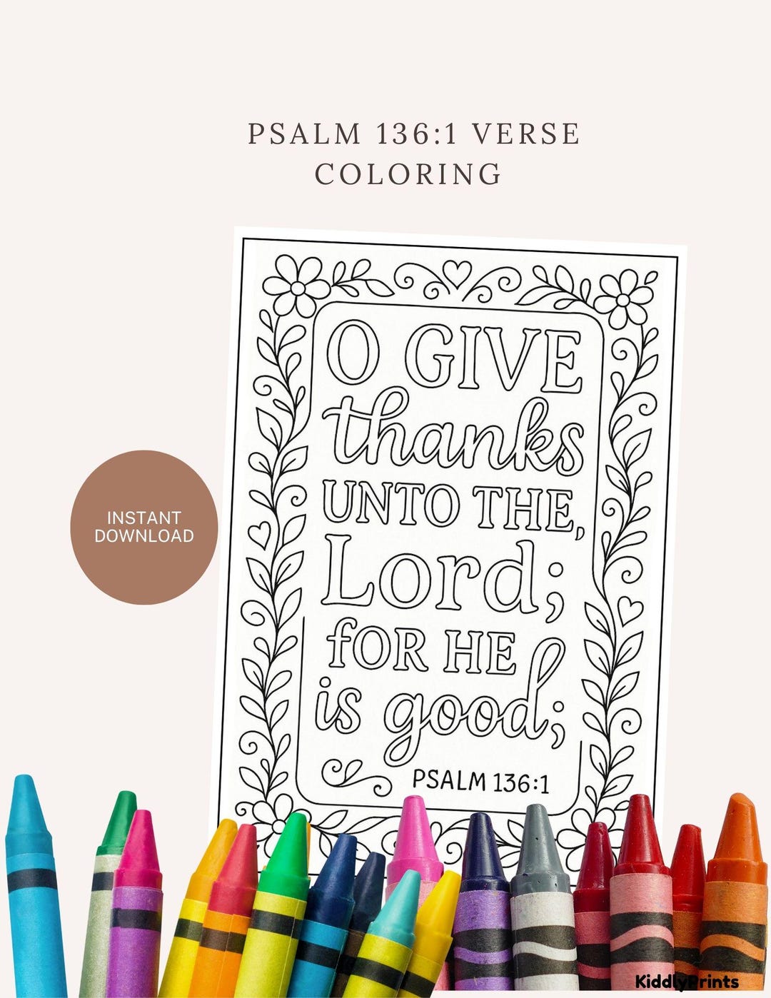 Psalm 136:1 Coloring Page – Bible Verse Printable (PDF) - Etsy
