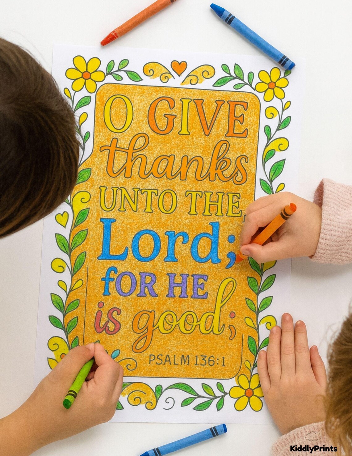 Psalm 136:1 Coloring Page – Bible Verse Printable (PDF) - Etsy