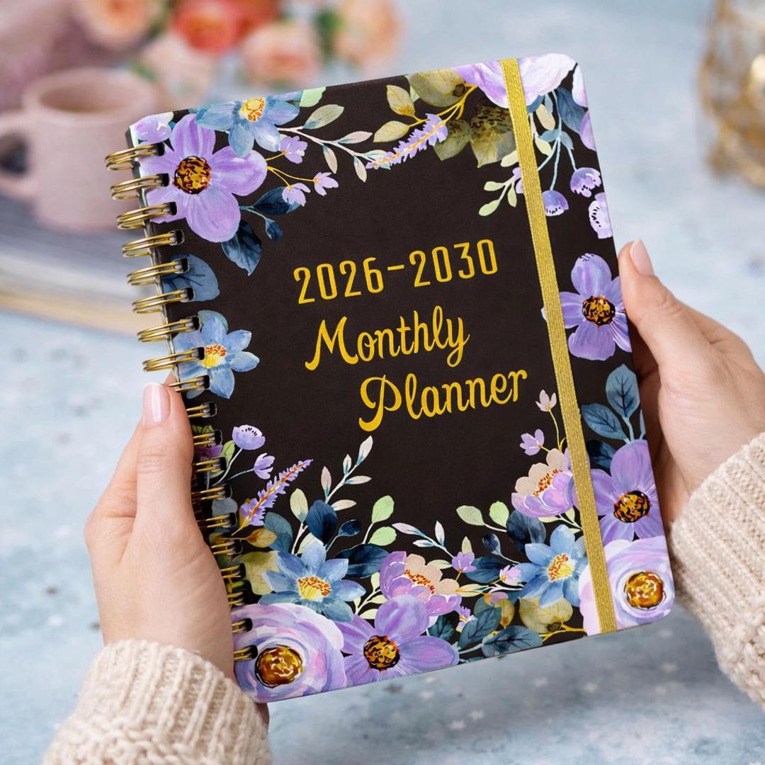 2026–2030 Monthly Planner | 5-year Floral Planner | Elegant Long-term ...