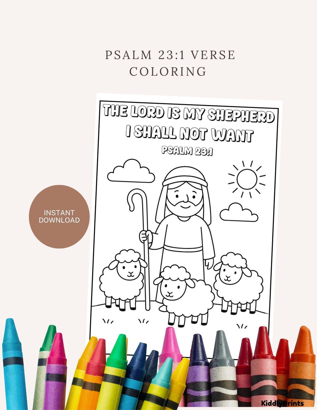 Psalm 23 Coloring Page: Christian Bible Verse Art (digital Download) - Etsy