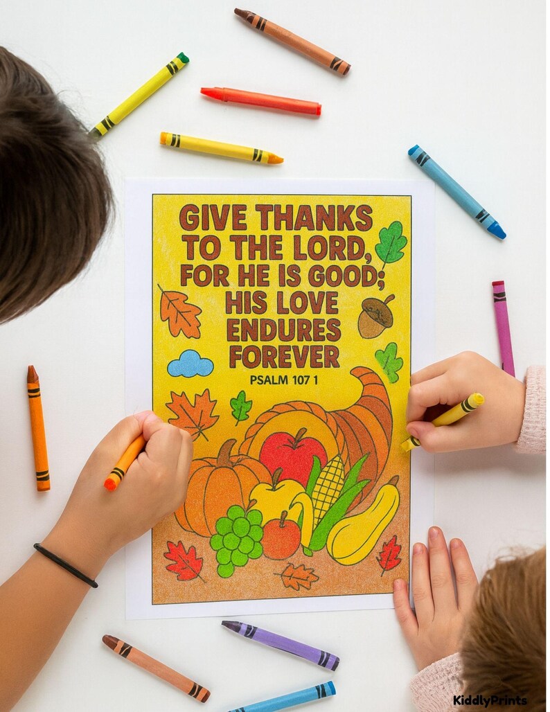 Psalm 107 Bible Verse Coloring Page: Christian Give Thanks (digital ...