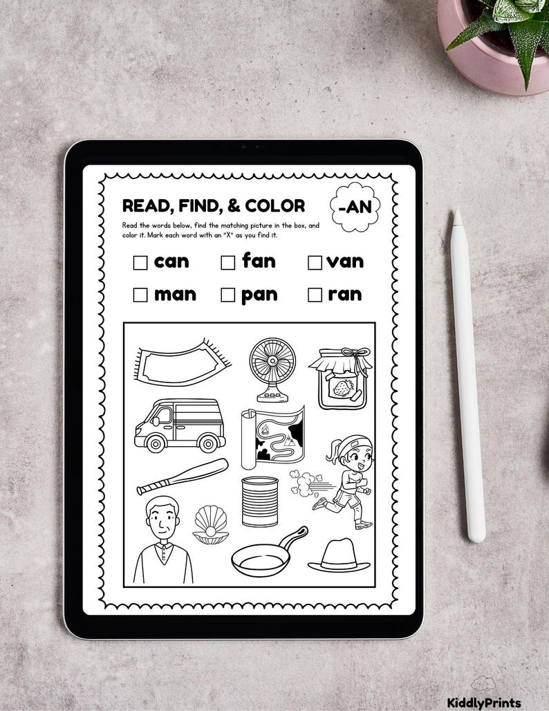 CVC Word Family Worksheets: Read, Find & Color - Phonics for ...