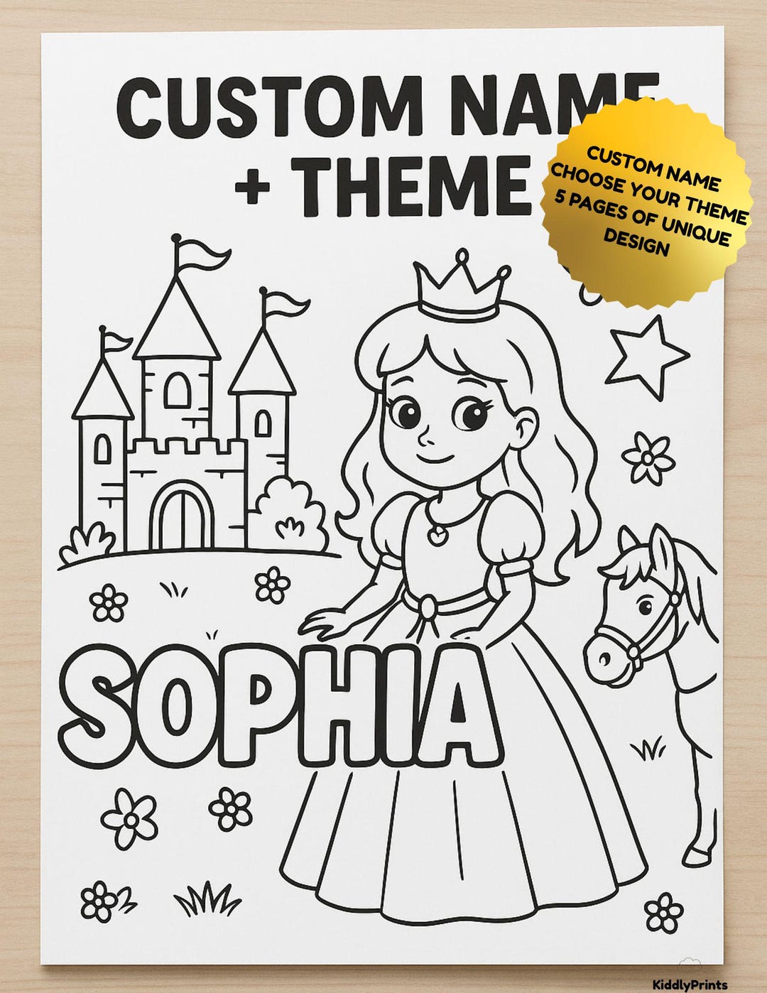 Personalized Name Coloring Page: Custom Kids Activity - Etsy