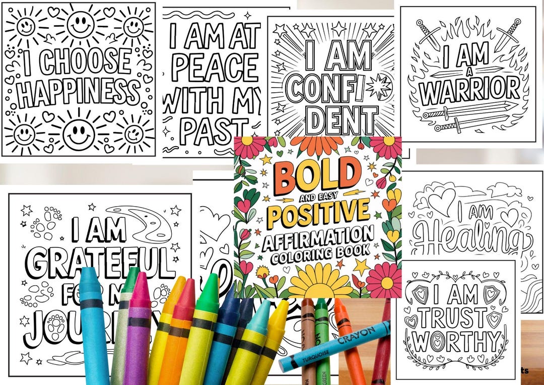 Affirmation Coloring Book: 100-page Positive Activity, Self-care ...