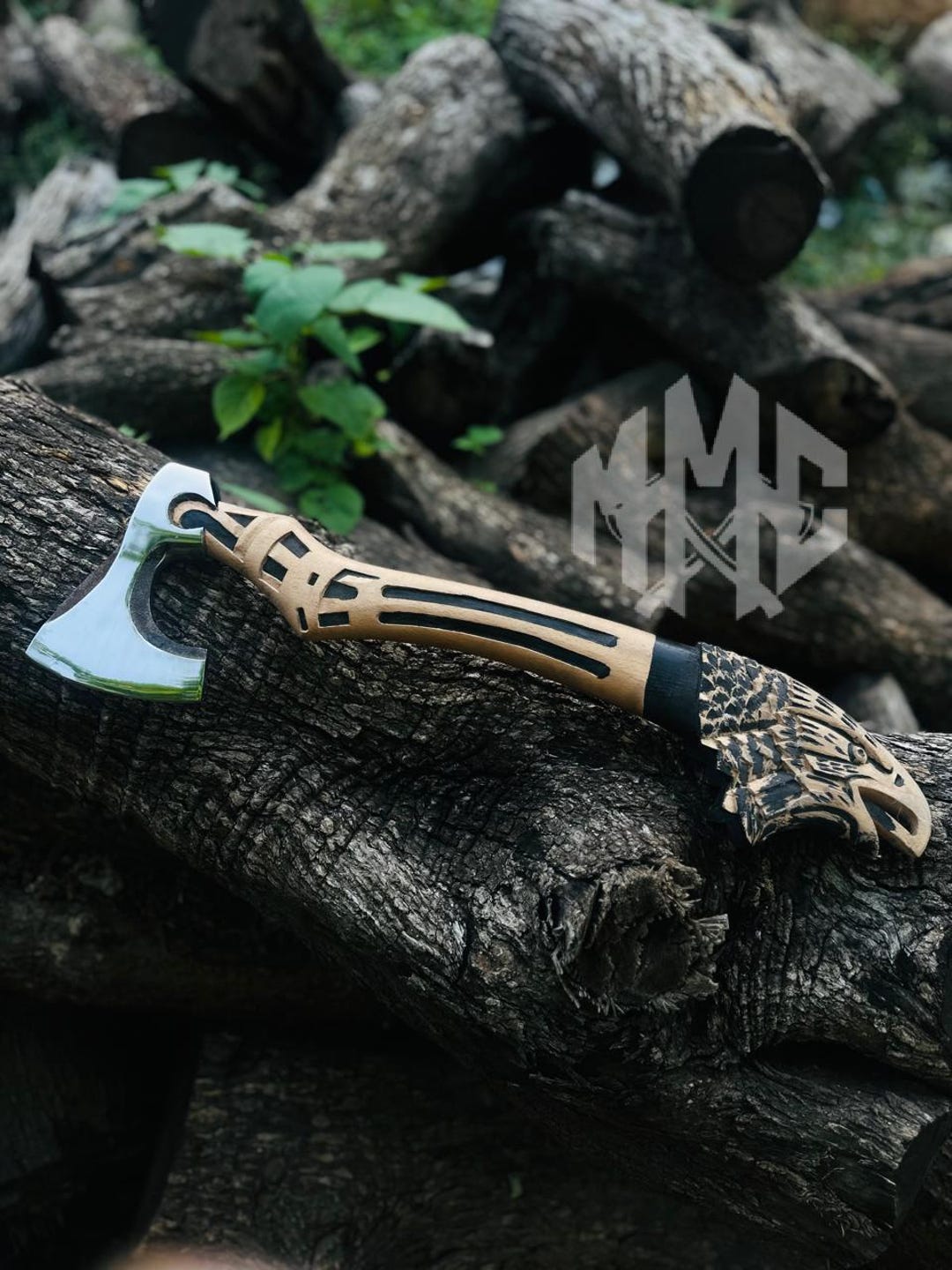 Hand Forged Eagle Axe, High Carbon Steel Blade, Ash Wood Handle - Etsy
