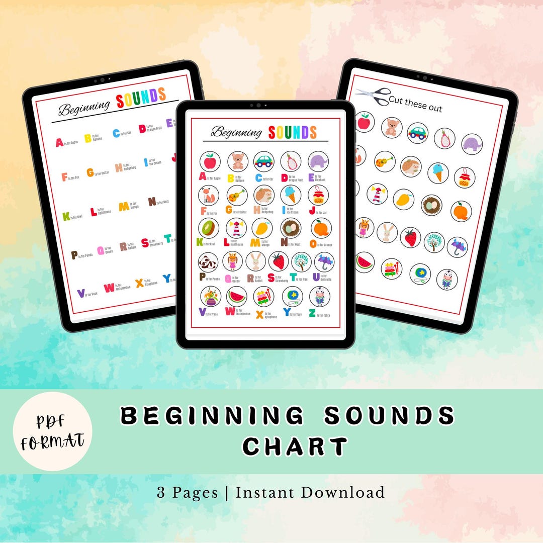 Beginning Sounds Chart | Digital Download - Etsy Canada
