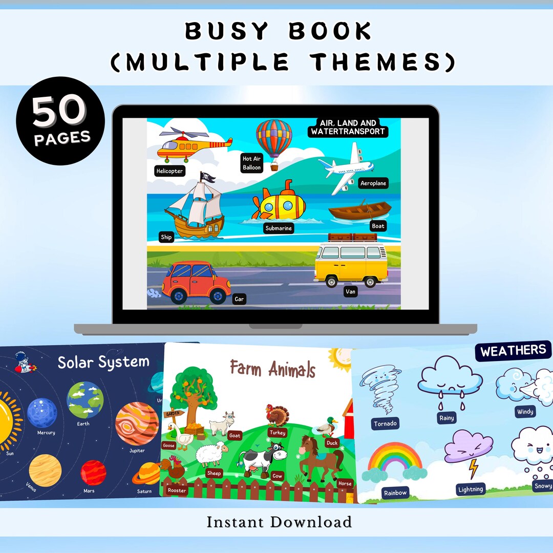 Busy Book (multiple Themes) | Matching Games | Shape & Color Activities ...