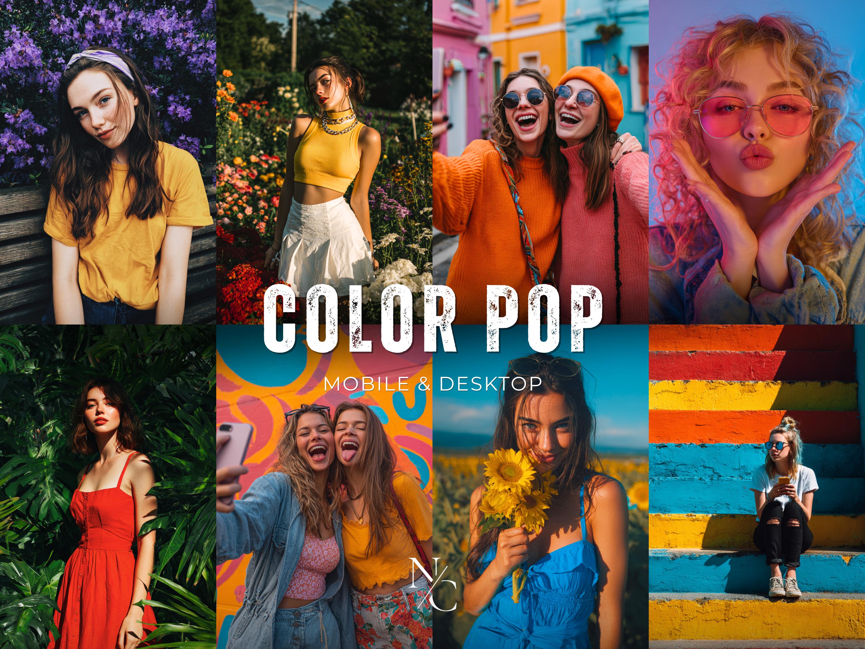 10 COLOR POP Lightroom Presets Mobile & Desktop, Bright Bold Photo ...