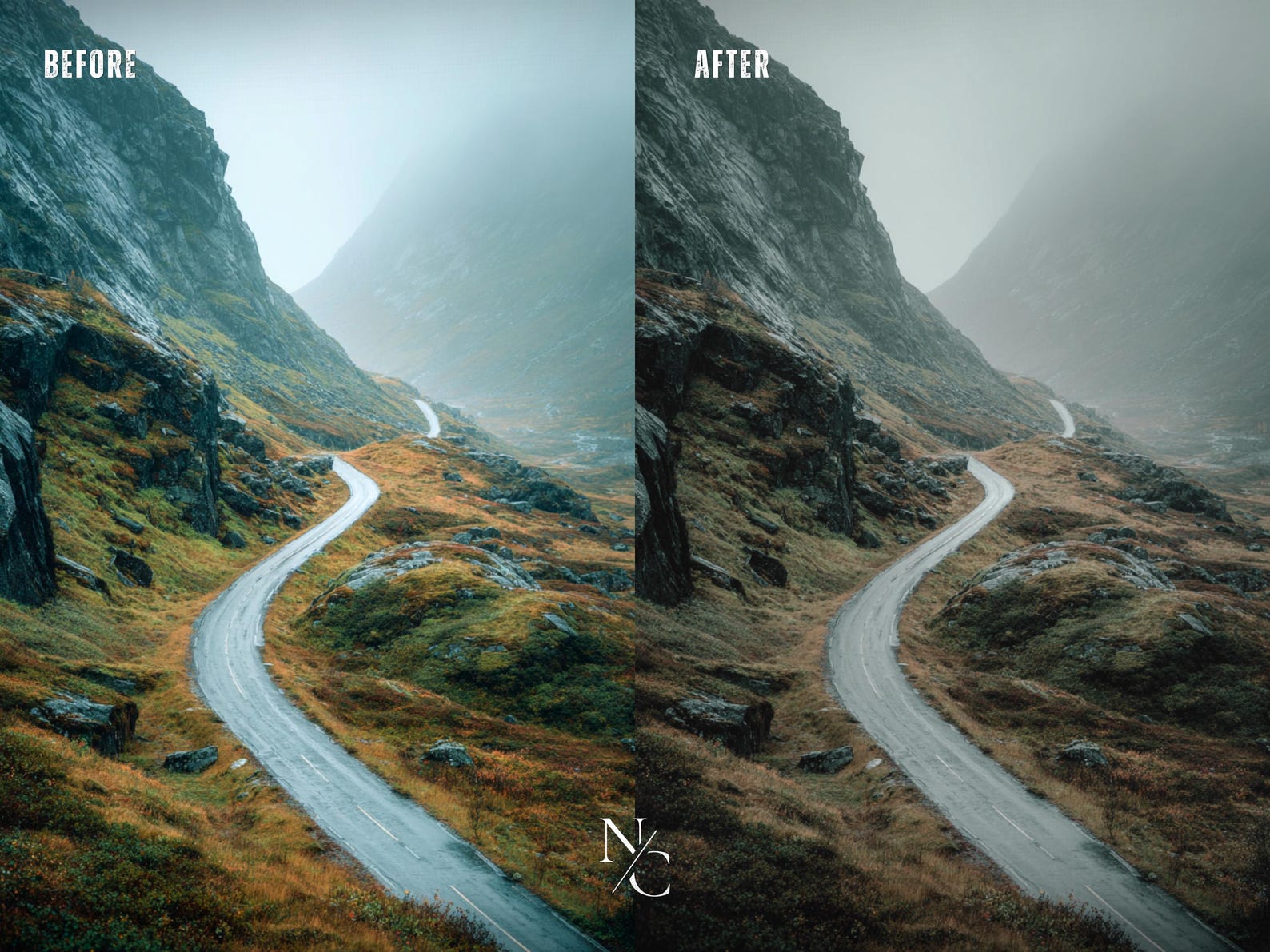 10 NORDIC Lightroom Presets, Moody, Nature, Outdoor, Travel, Landscape ...