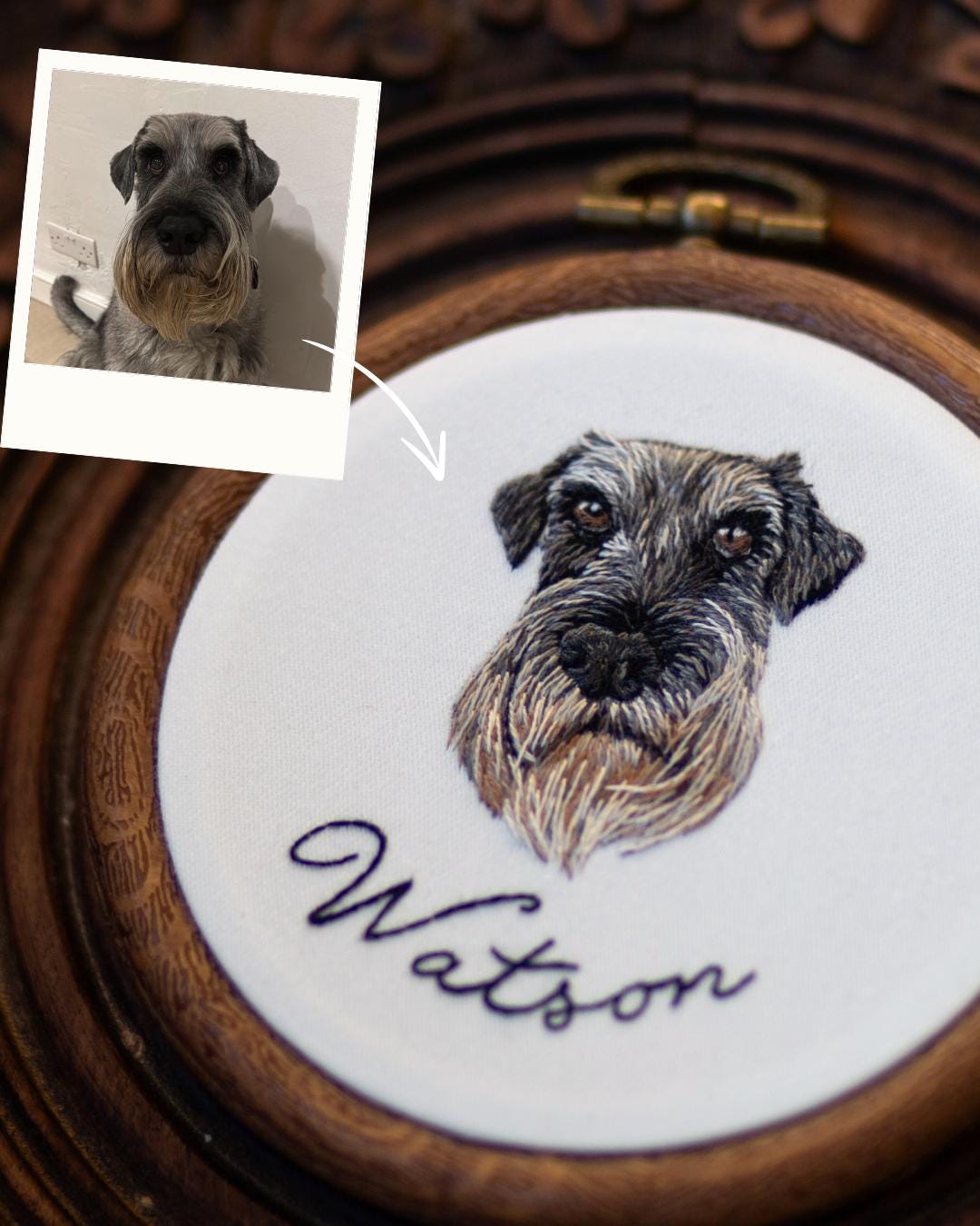 Custom Embroidered Pet Portrait, Thread Painting, Realistic Embroidery ...