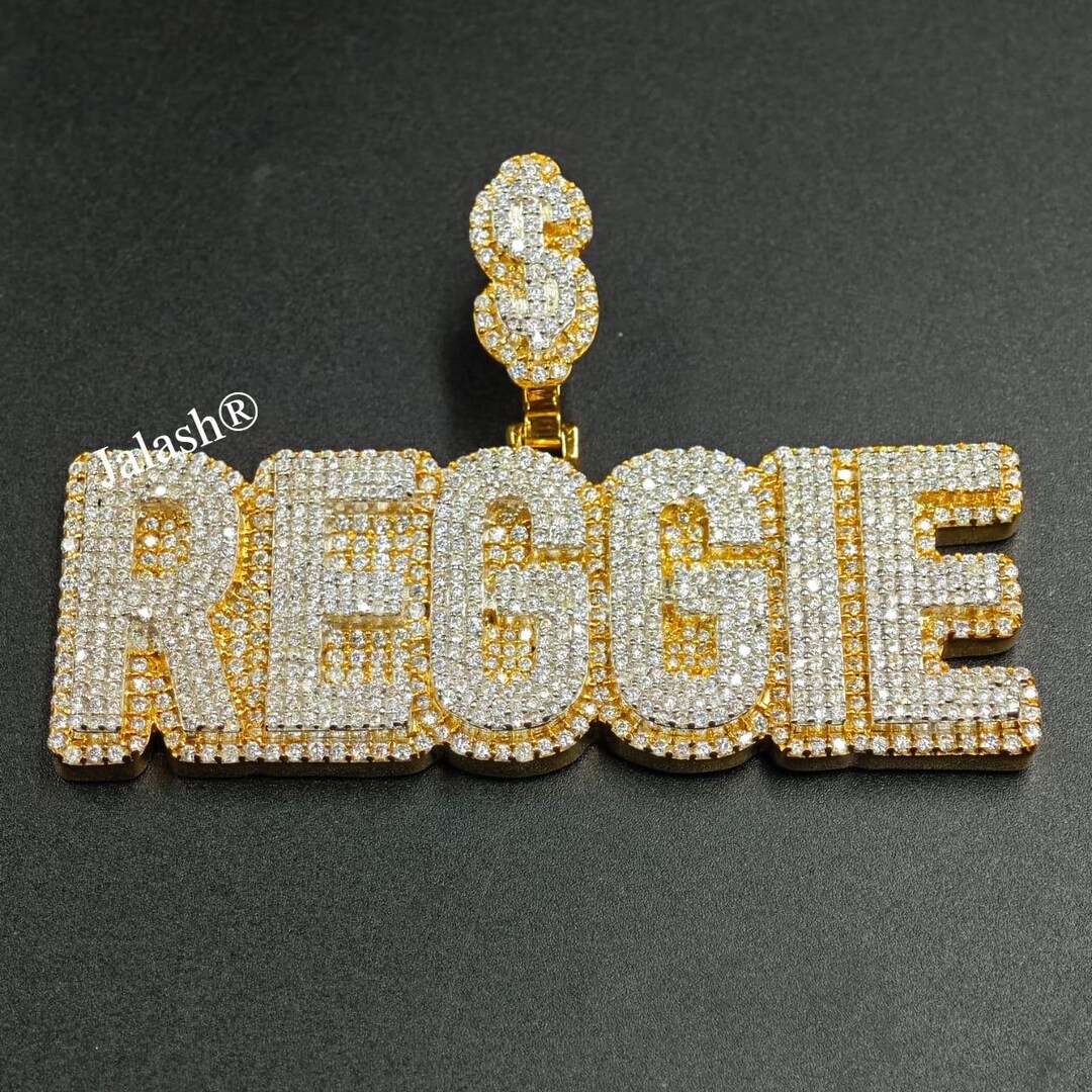 Moissanite 'reggie' Letter Pendant, Custom 925 Silver - Etsy