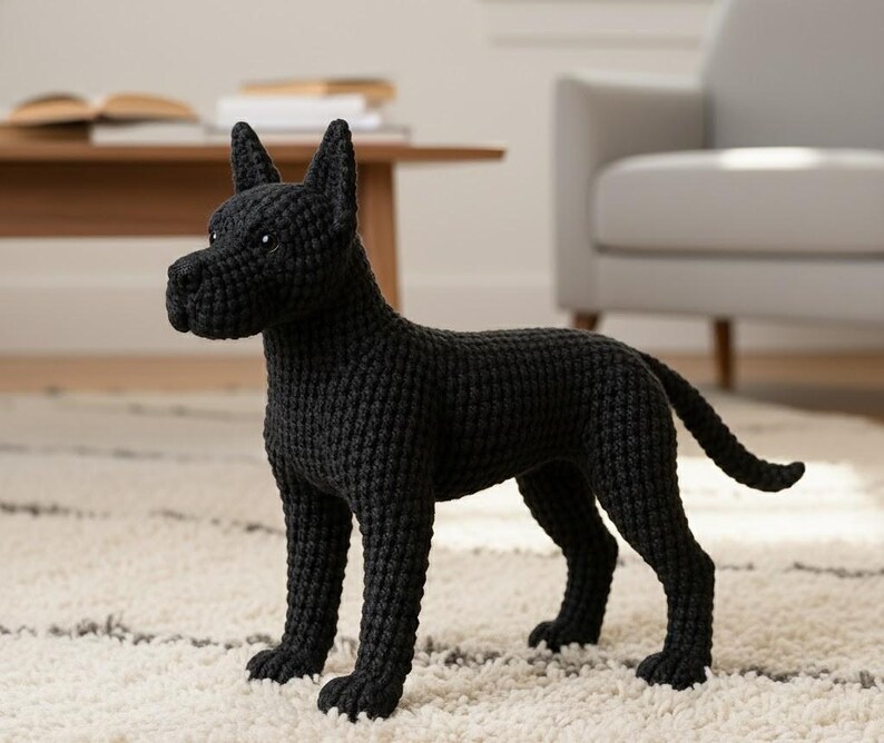 Great Dane Crochet Pattern, Realistic Dog Amigurumi PDF, Black Dog ...