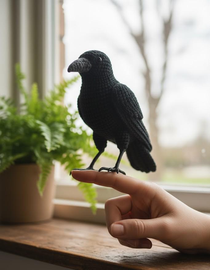 Raven Crochet Pattern, Bird Amigurumi PDF, Gothic Raven Plush Tutorial ...