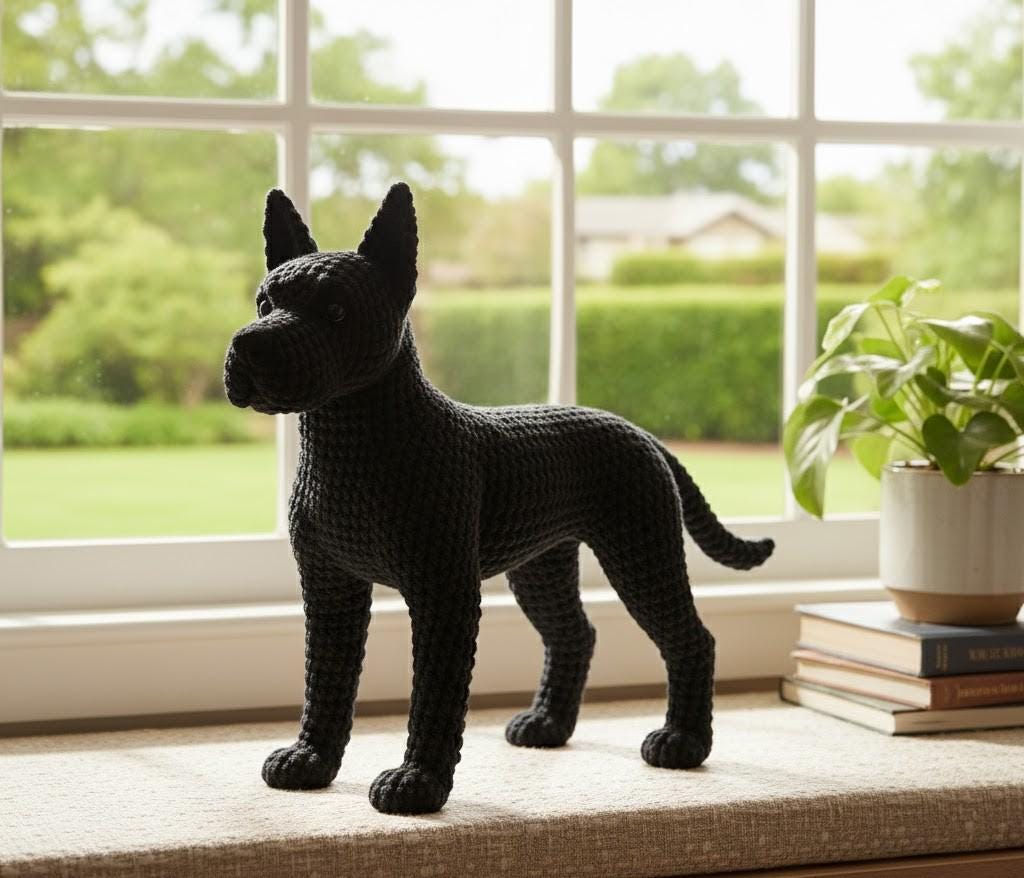 Great Dane Crochet Pattern, Realistic Dog Amigurumi PDF, Black Dog ...