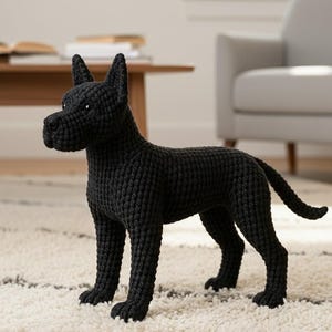 Great Dane Crochet Pattern, Realistic Dog Amigurumi PDF, Black Dog ...