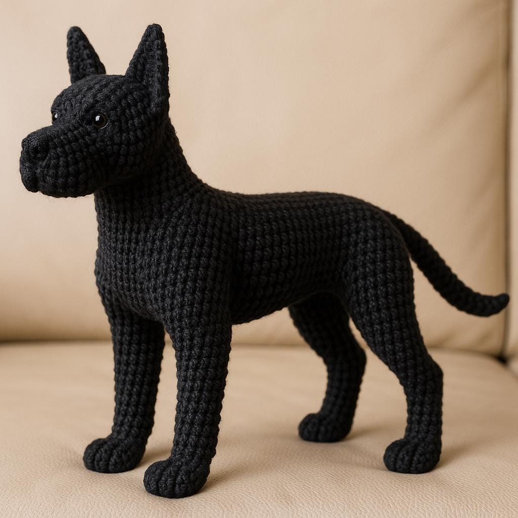 Great Dane Crochet Pattern, Realistic Dog Amigurumi PDF, Black Dog ...