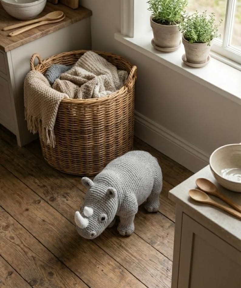 Realistic Rhino Amigurumi Pattern PDF • Crochet Animal Tutorial ...