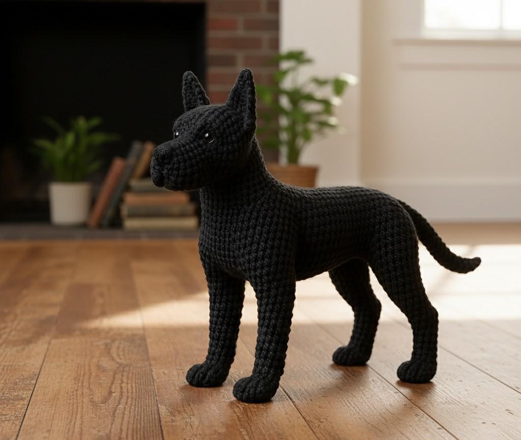Great Dane Crochet Pattern, Realistic Dog Amigurumi PDF, Black Dog ...