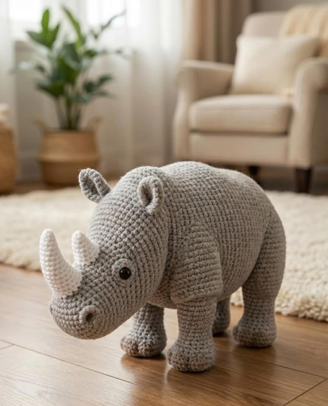Realistic Rhino Amigurumi Pattern PDF • Crochet Animal Tutorial ...