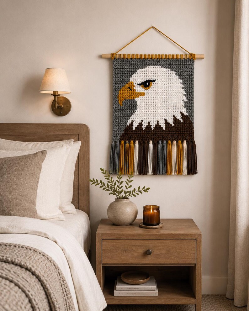 Bald Eagle Wall Hanging Crochet Pattern, Tapestry PDF, Patriotic Bird ...