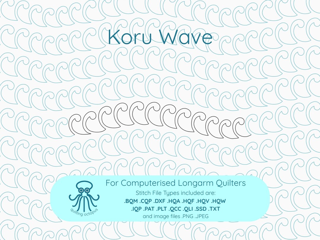 KORU WAVE - Digital Pantograph: Longarm Quilting Pattern (downloadable ...
