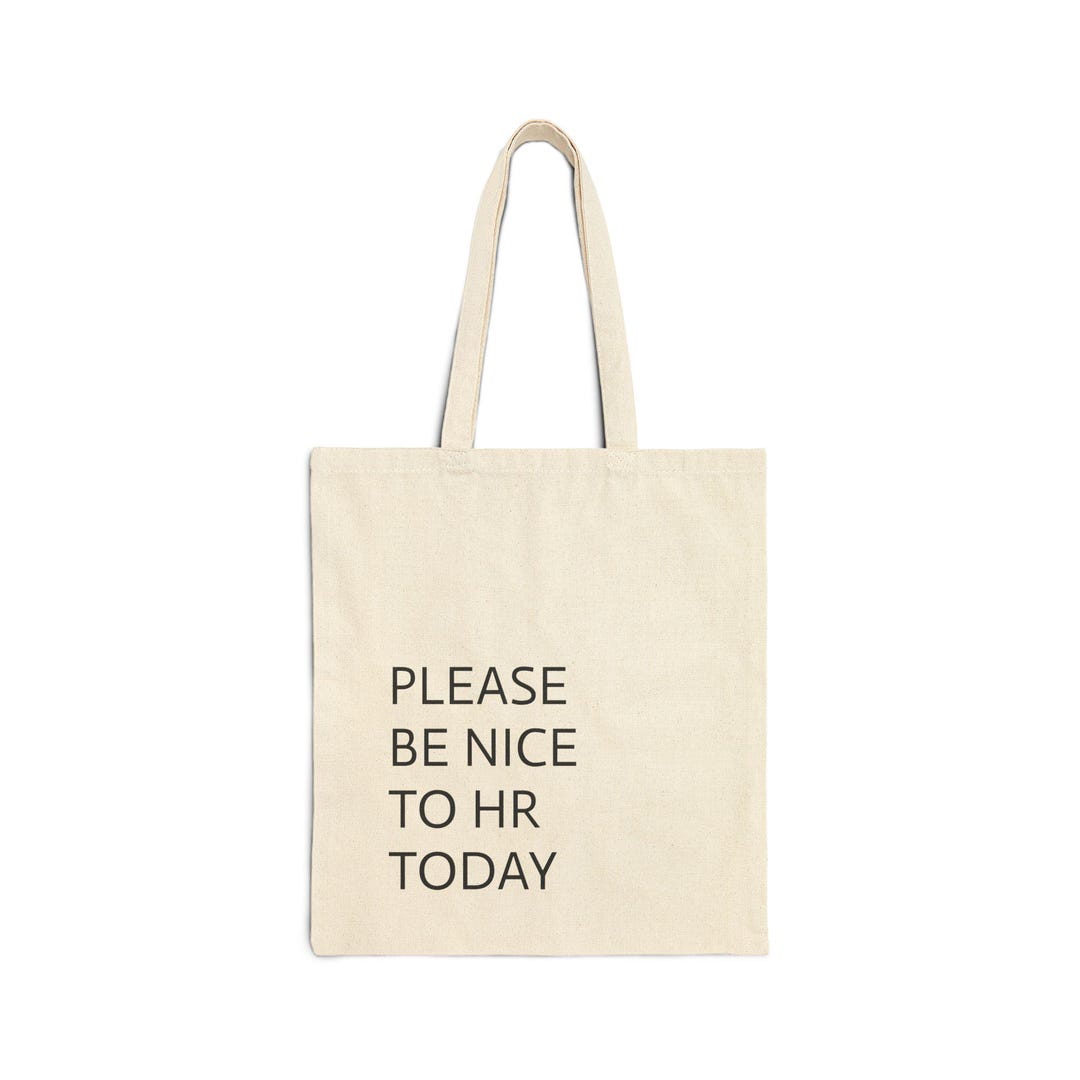Funny HR Tote Bag, Cotton Canvas Eco-friendly Shopping Bag, Gift for HR ...