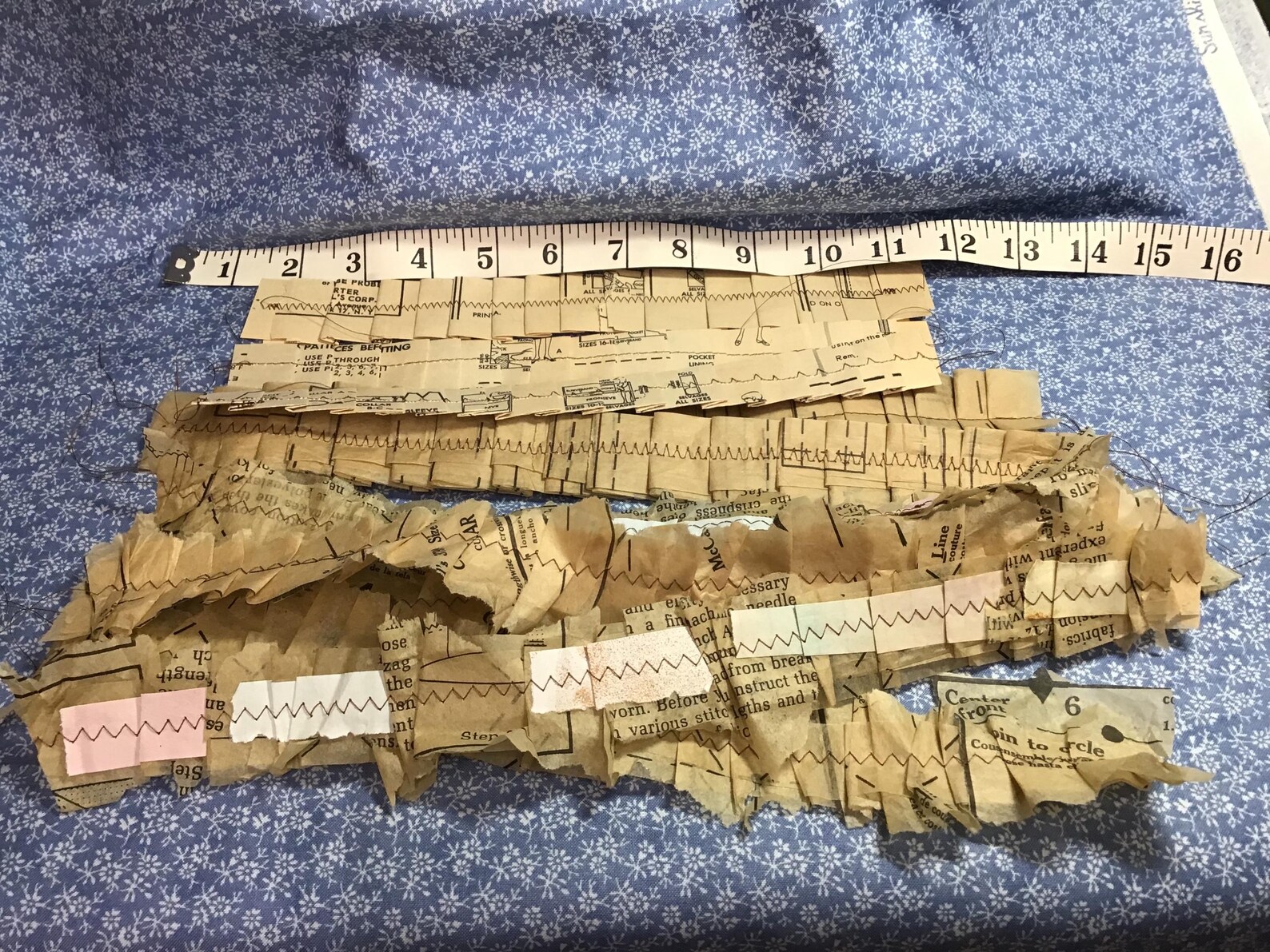 Vintage Sewing Pattern Tissue & Instruction Paper Ruffles, Handmade ...